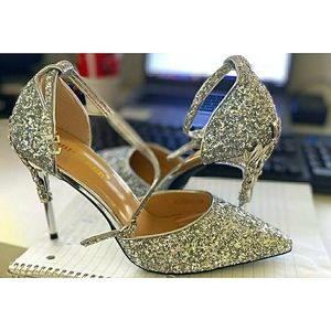 Shoes | Sexy Silver Crystal Unique Wrap Around Heel High Heels | Poshmark